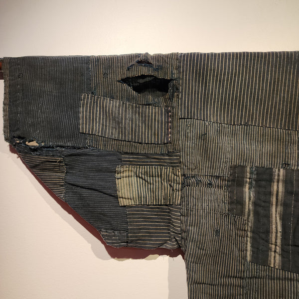 Vintage Japanese Indigo ikat Shibori Patchwork Noragi - Siamurai