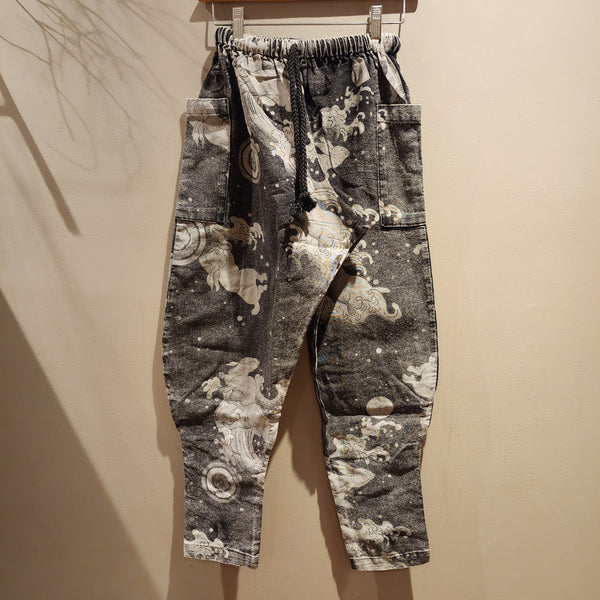 Stonewash Bunny Kamon Tapered Ninja Pants - Siamurai