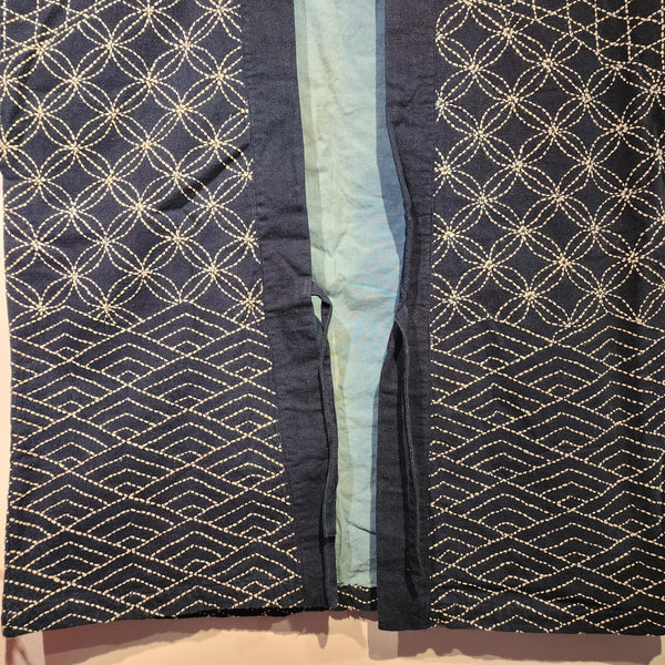 Vintage Japanese Indigo ikat Shibori Patchwork Noragi - Siamurai