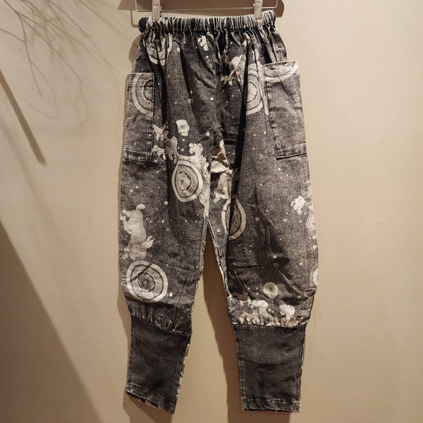 Stonewash Bunny Kamon Tapered Ninja Pants - Siamurai