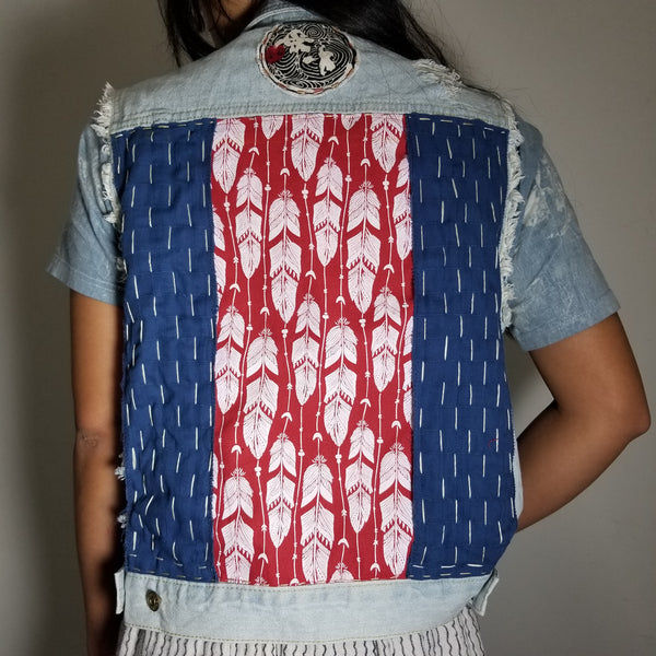 Handstitched Sashiko Retro Patchwork Vest - Siamurai