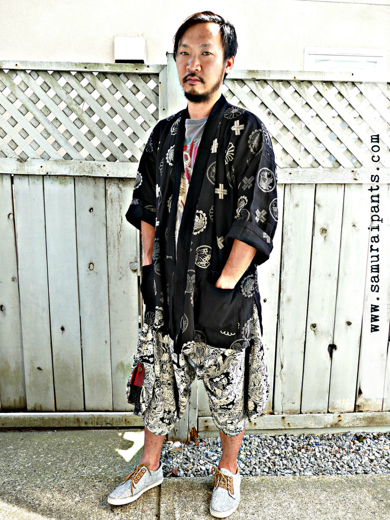 Batafurai Butterfly Samurai Crests Kimono - Siamurai