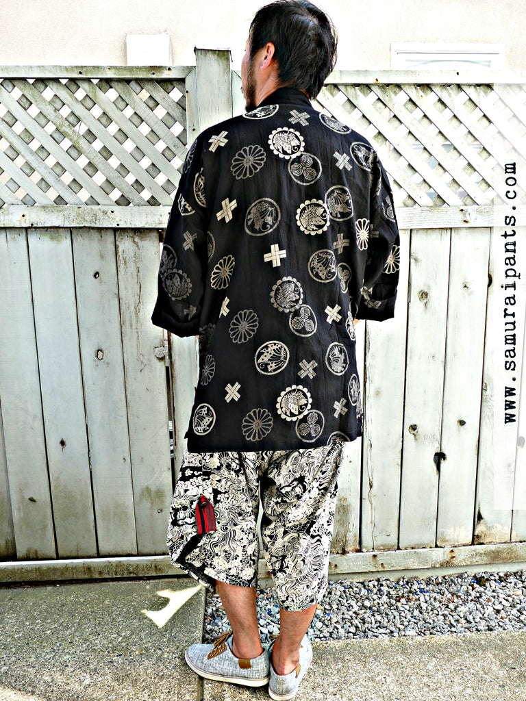 Batafurai Butterfly Samurai Crests Kimono - Siamurai